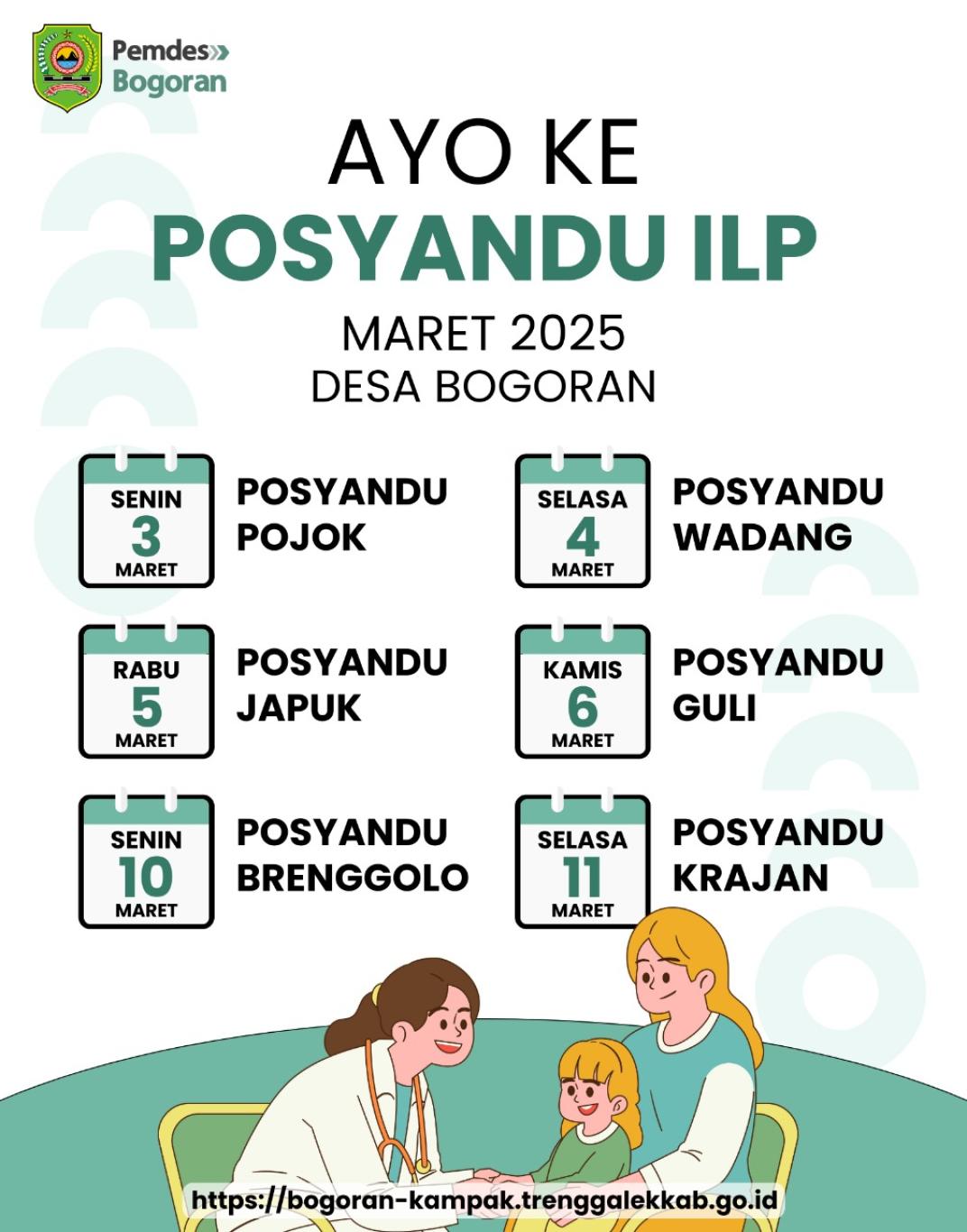 Jadwal Posyandu ILP Desa Bogoran Bulan Maret 2025 - Website Desa Bogoran